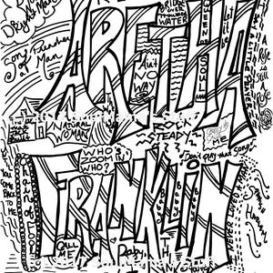 Aretha Franklin, Coloring Page, Ladies of Song, Digital Download ...