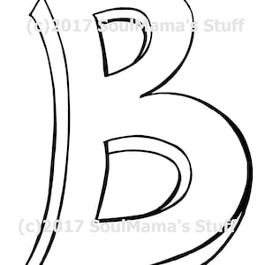 Blank Capital Letter B, Coloring Page, Digital Download, Printable ...
