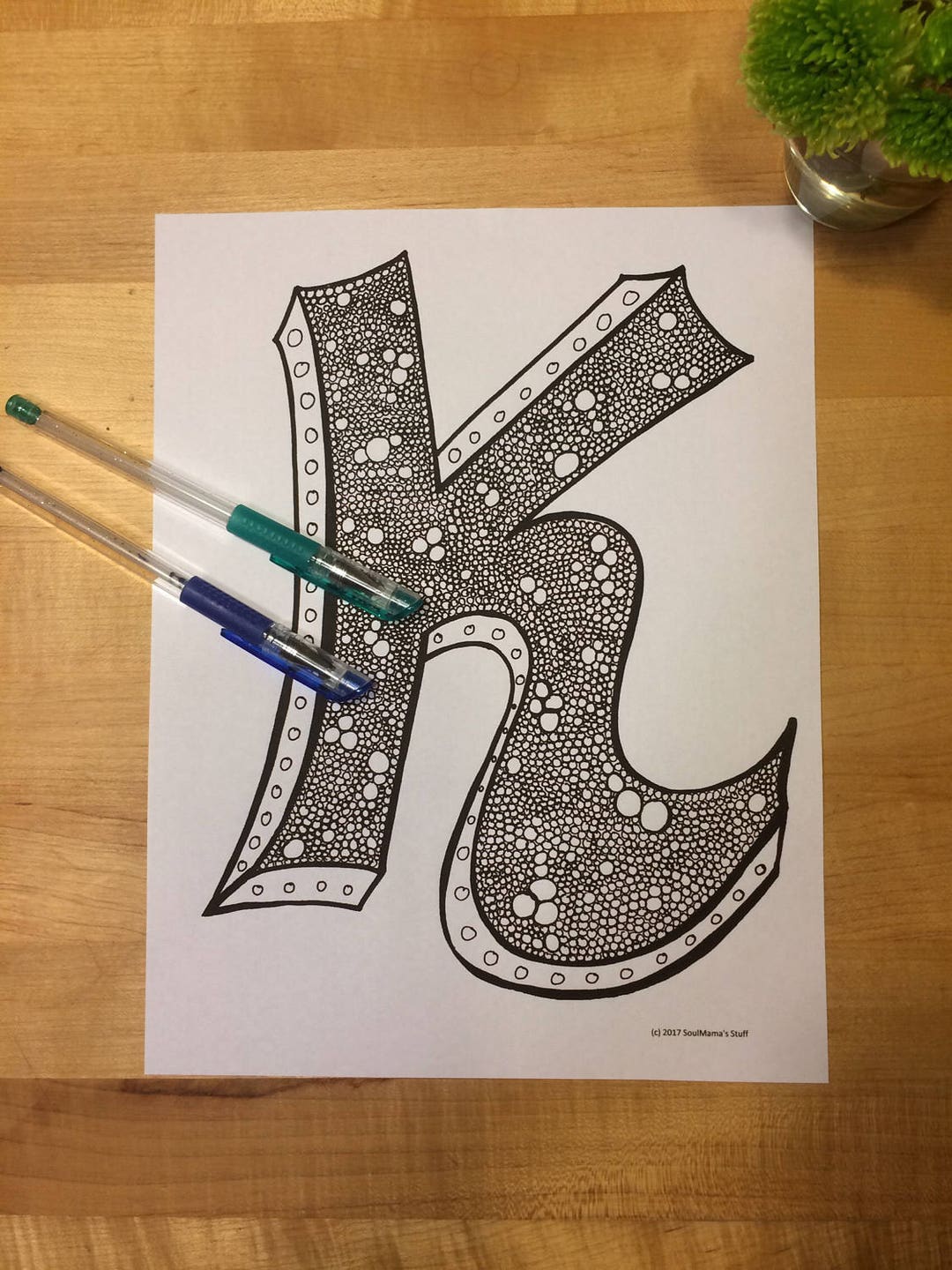 Tiny Bubbles Capital Letter K, Coloring Page, Digital Download ...