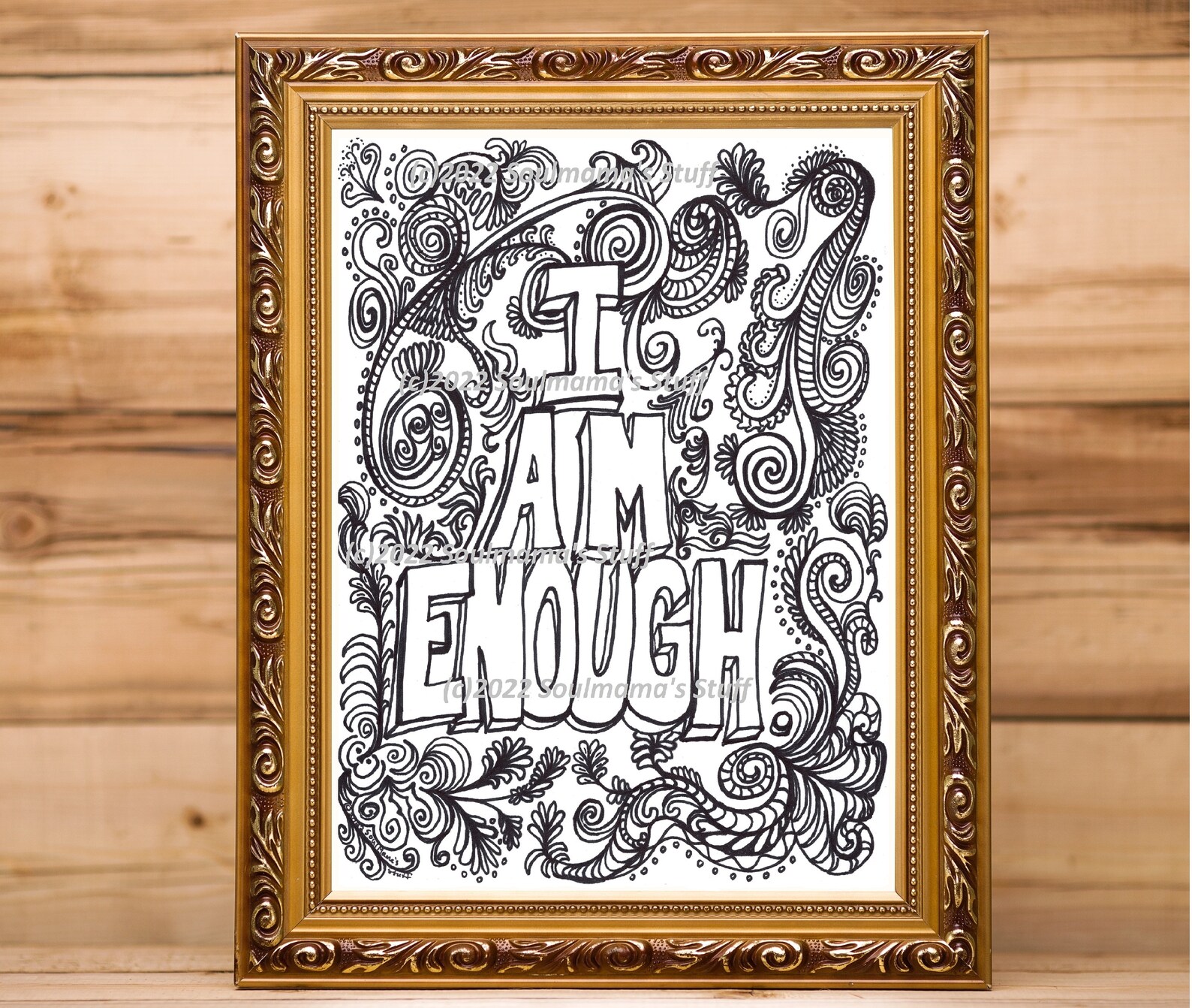 I Am Enough, Coloring Page, Digital Download, PDF, Adult Coloring, Anti ...