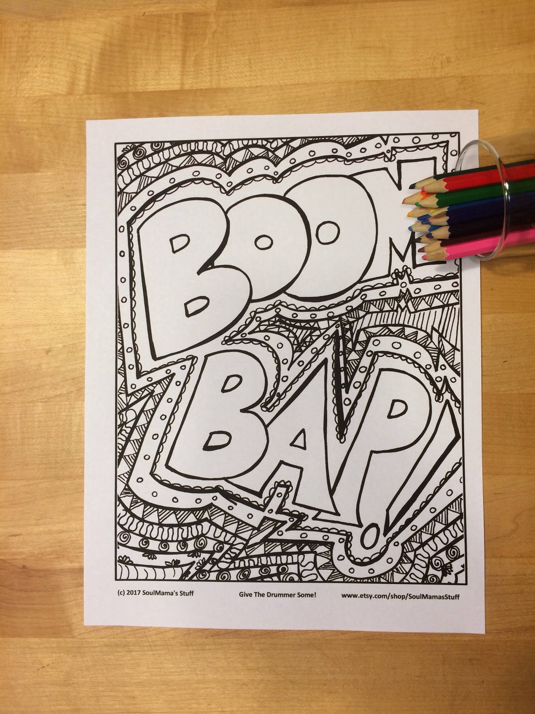 Boom Bap! Clyde Stubblefield Coloring Page, Digital Download, 8.5X11 ...