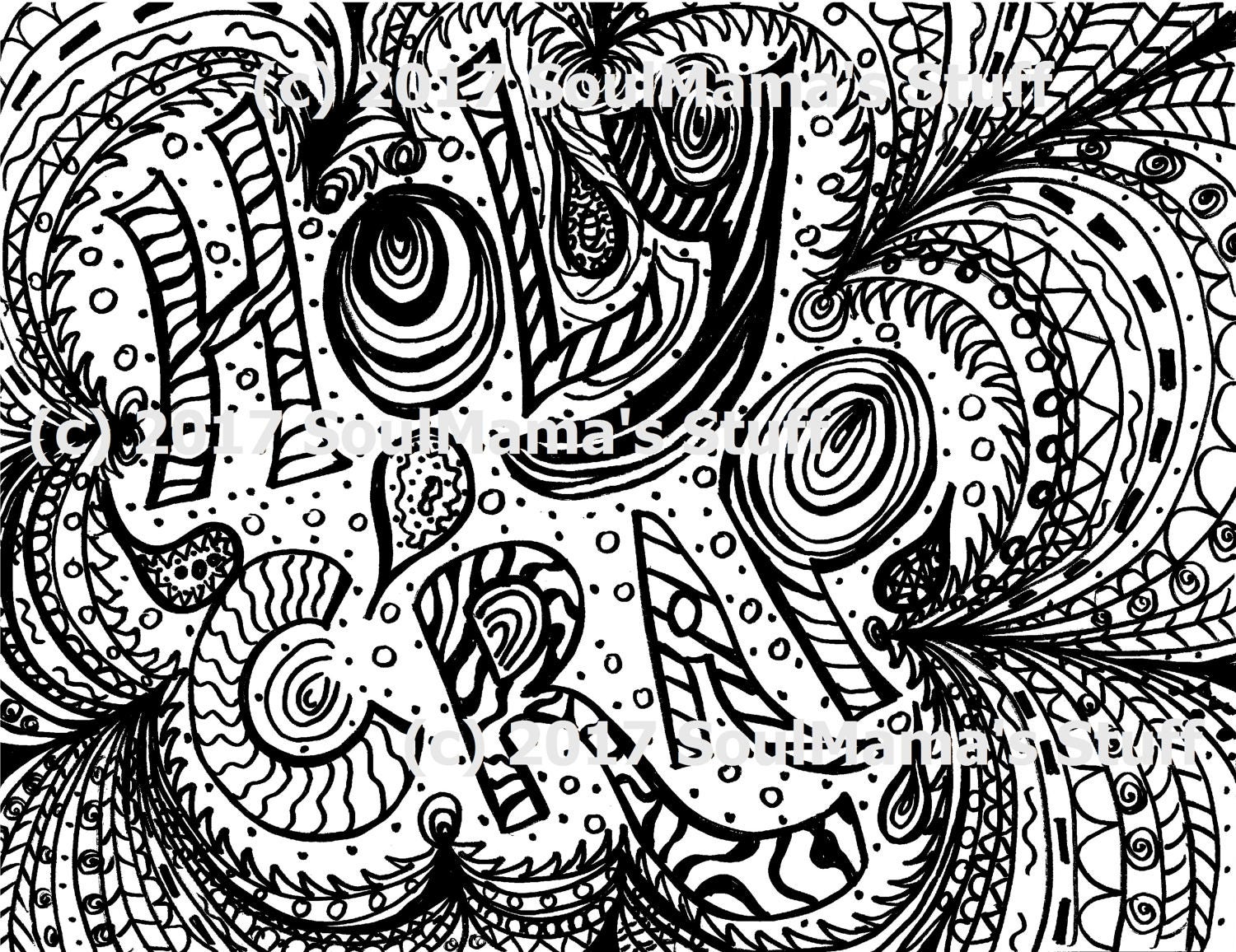 Holy Crap Coloring Page Digital Download Anti-stress - Etsy