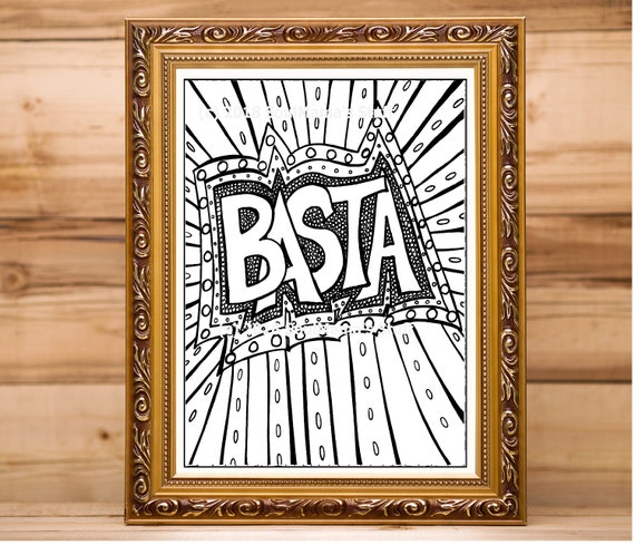 Basta Coloring page digital download Printable Coloring - Etsy México