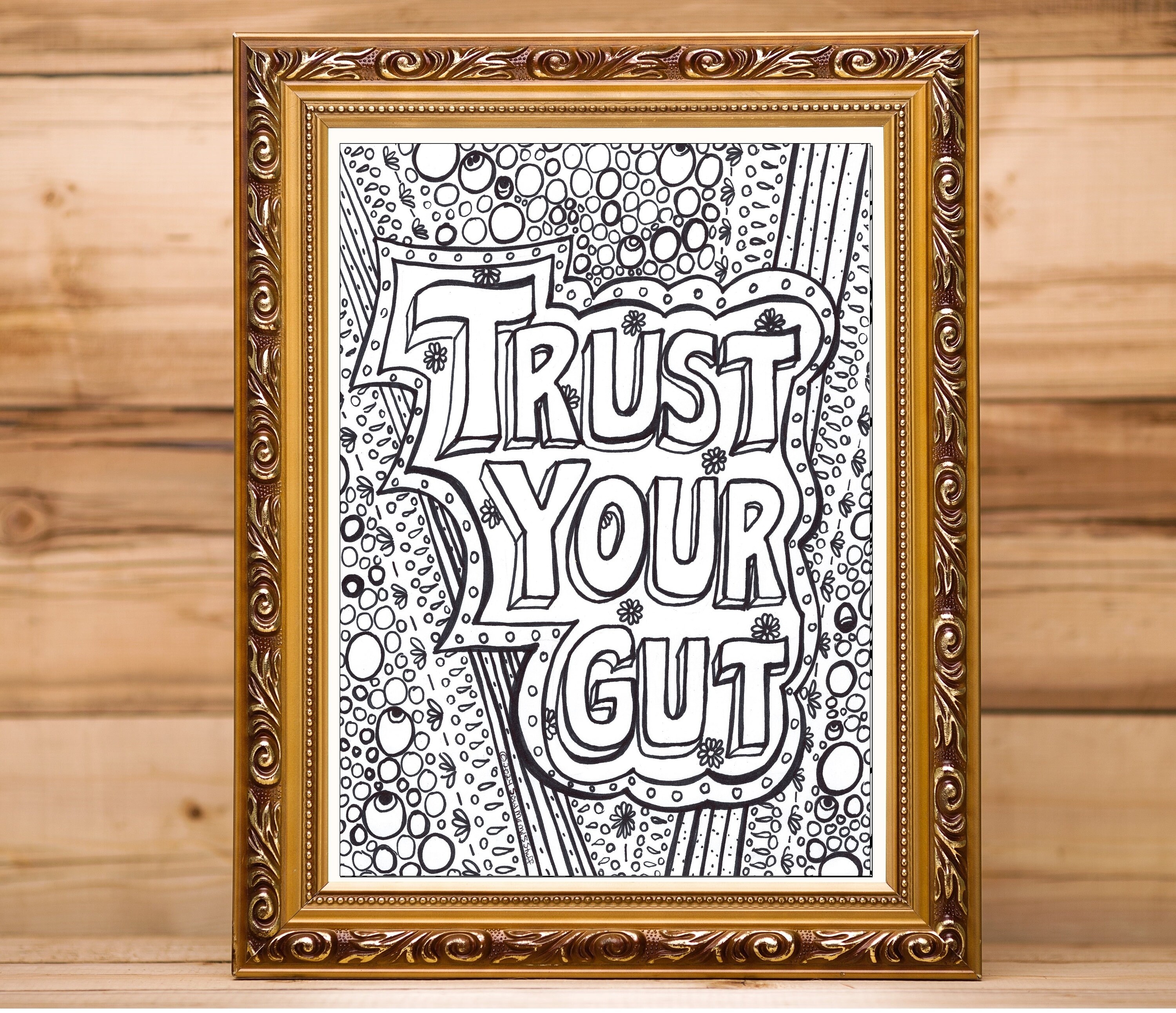 Trust Your Gut, Coloring Page, Digital Download, PDF, Adult Coloring ...
