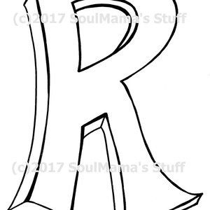 Blank Capital Letter R, Coloring Page, Digital Download, Printable ...