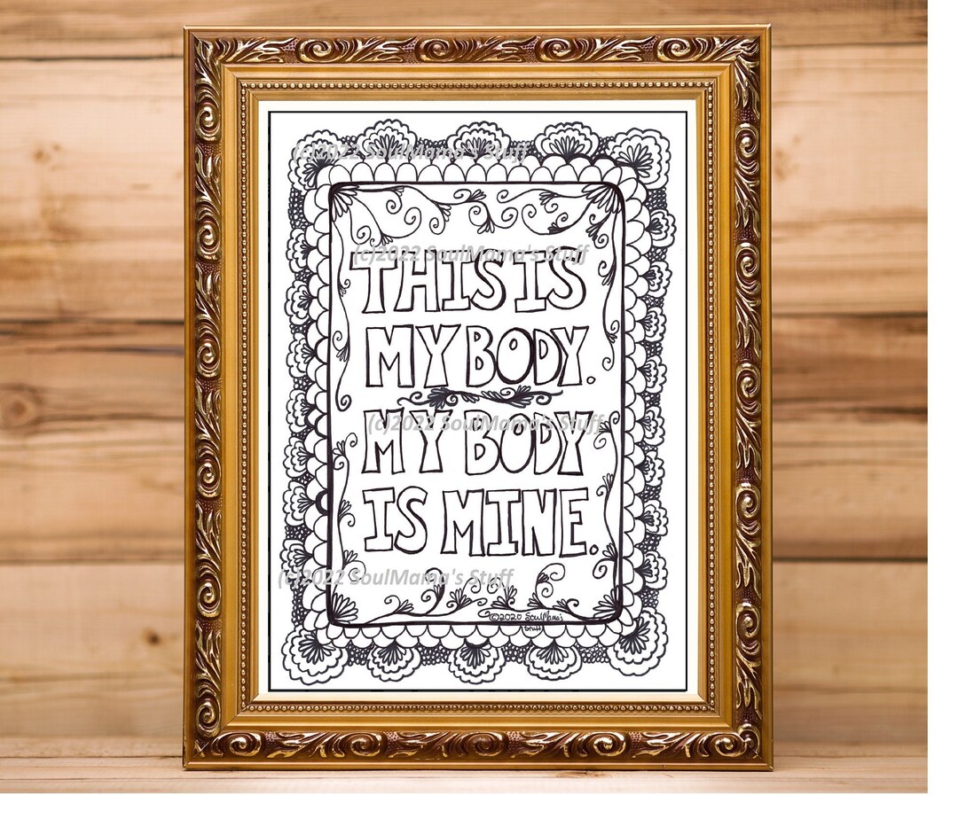This is My Body, My Body is Mine Coloring Page, Digital Download, PDF ...