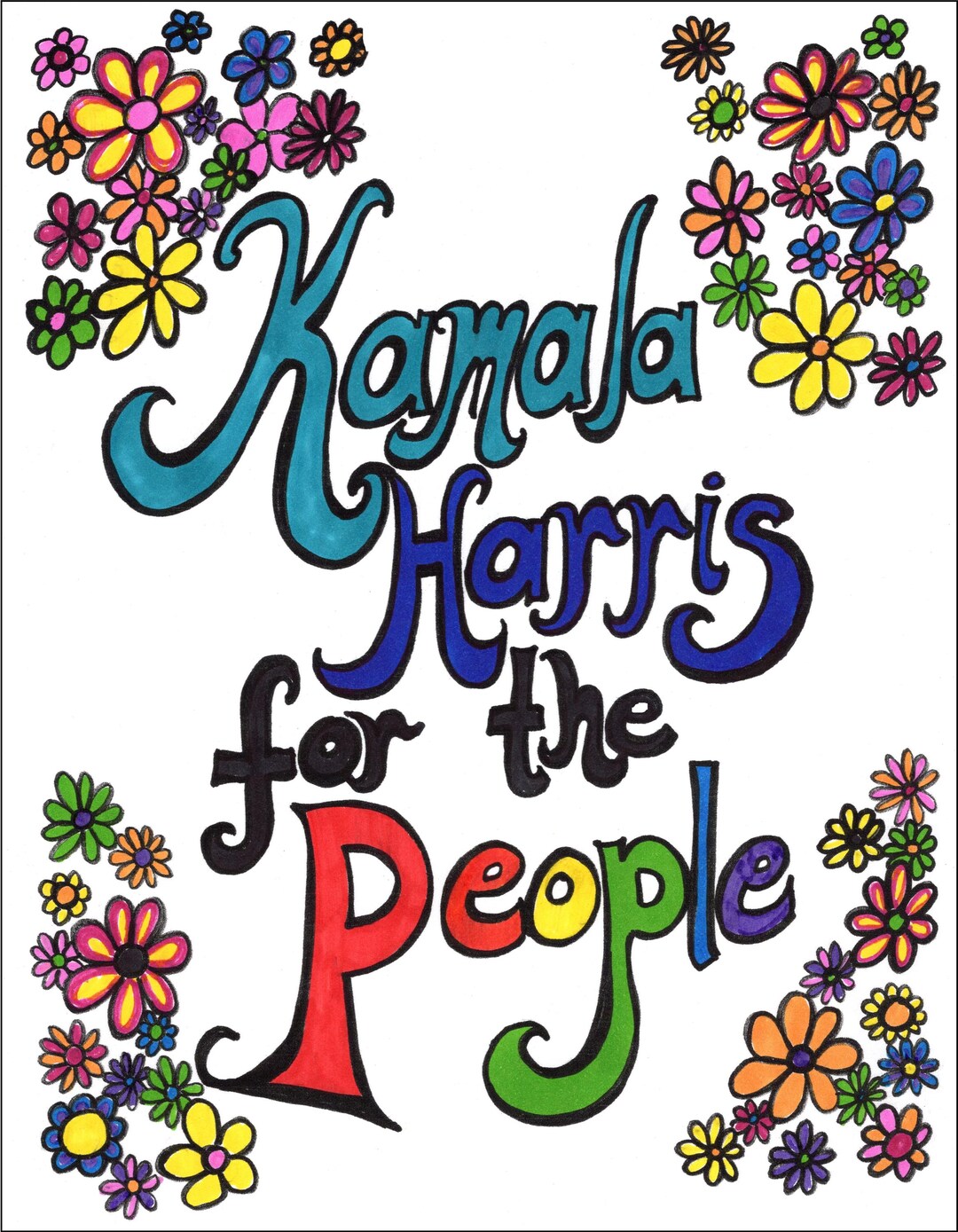 Kamala Harris for the People Coloring Book, Digital Download, Political ...
