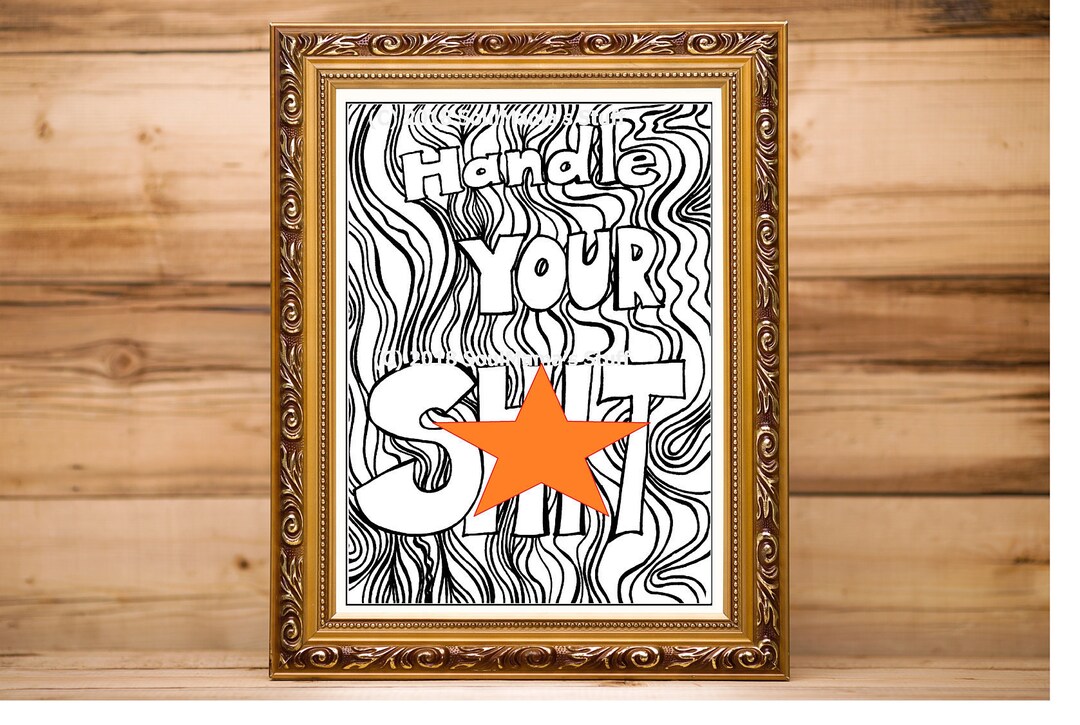 Handle Your Shit, Coloring Page, Digital Download, Adult Coloring ...