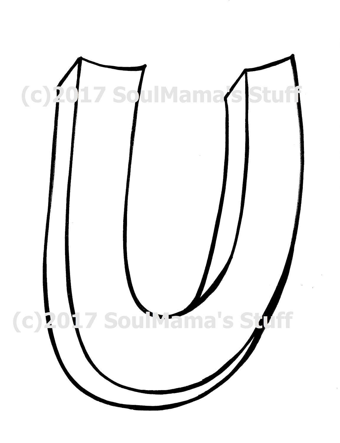 Blank Capital Letter U, Coloring Page, Digital Download, Printable ...