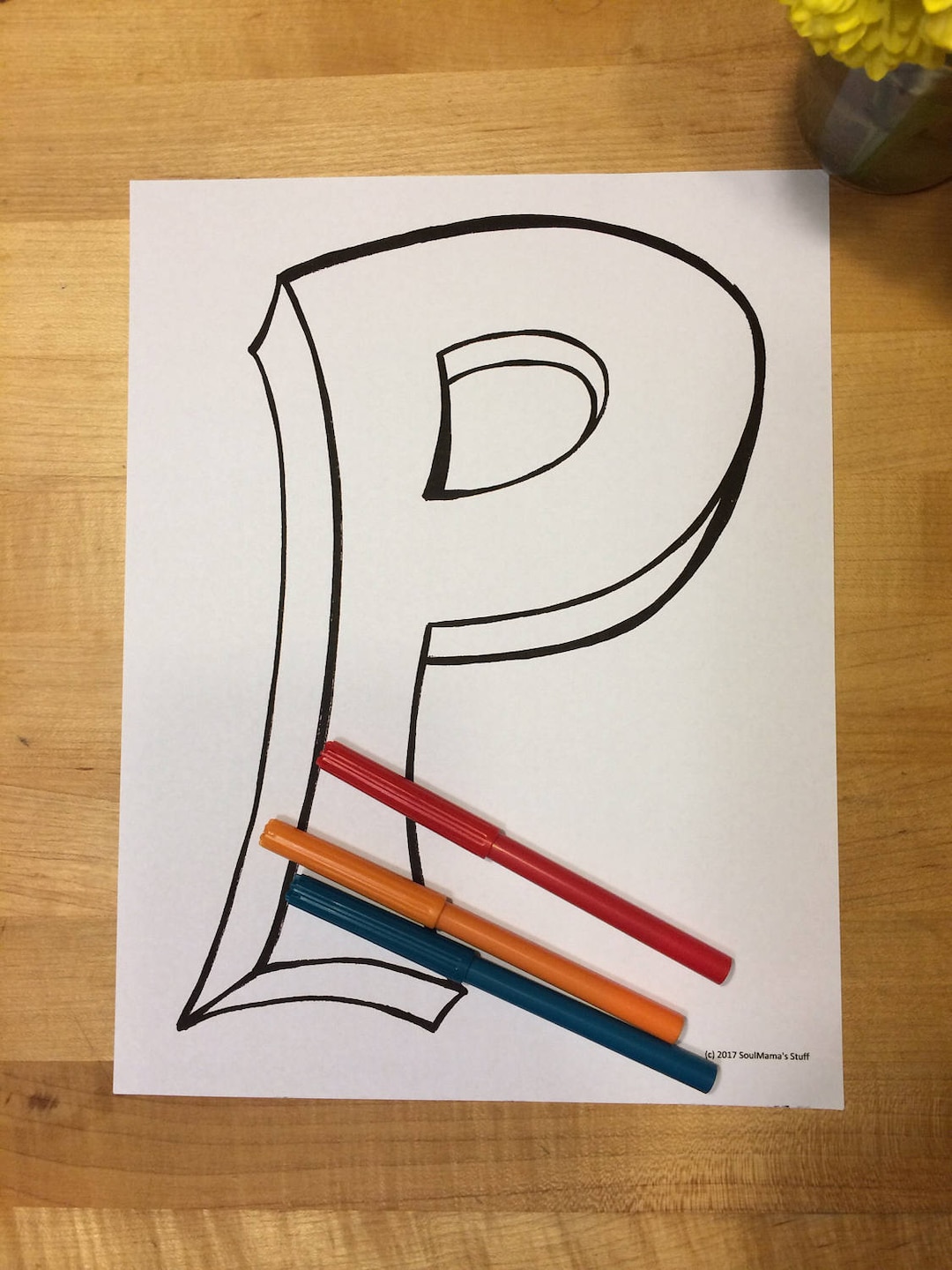 Blank Capital Letter P, Coloring Page, Digital Download, Printable ...