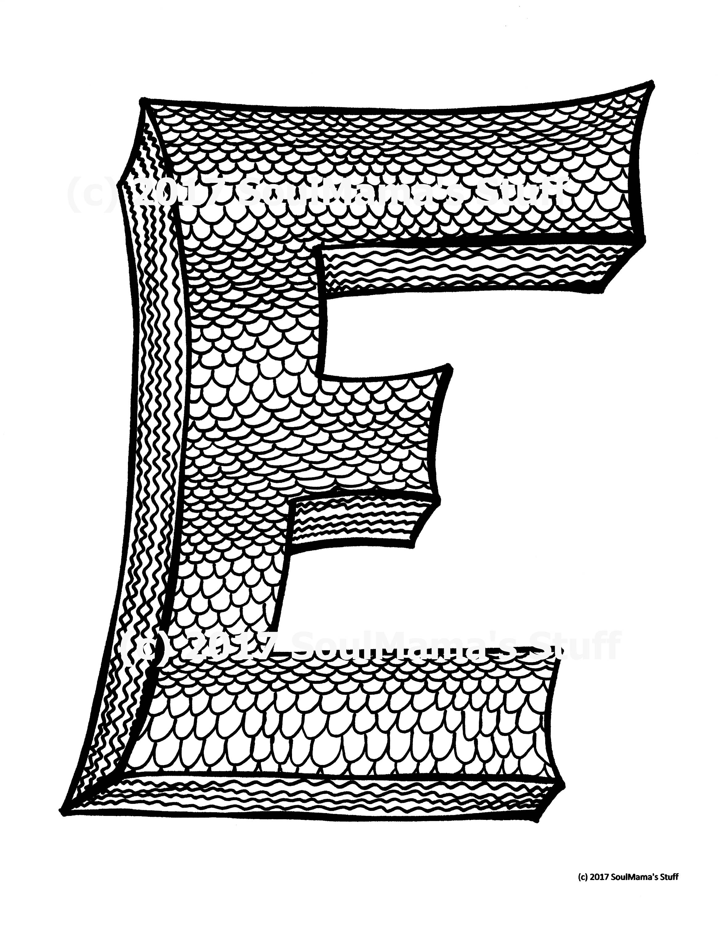 Mermaid Capital Letter E Coloring Page Digital Download - Etsy Ireland