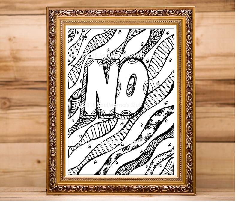 No Coloring Page, Digital Download, PDF, Adult Coloring, Anti-stress ...