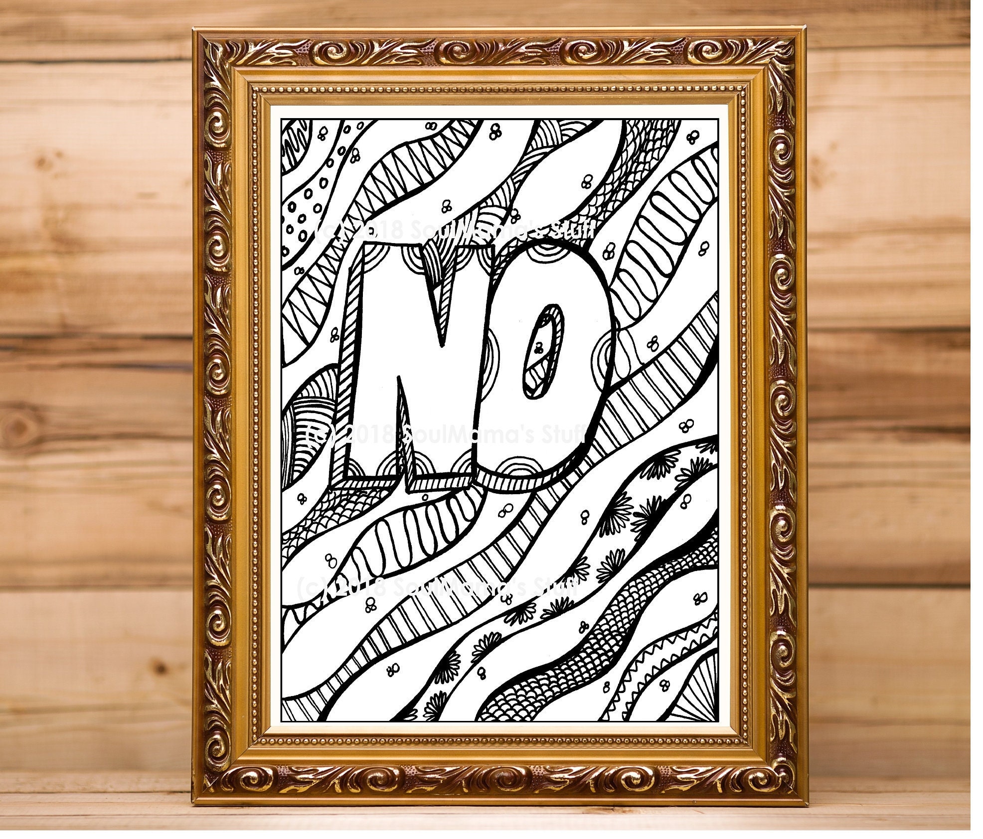 No Coloring Page, Digital Download, PDF, Adult Coloring, Anti-stress ...