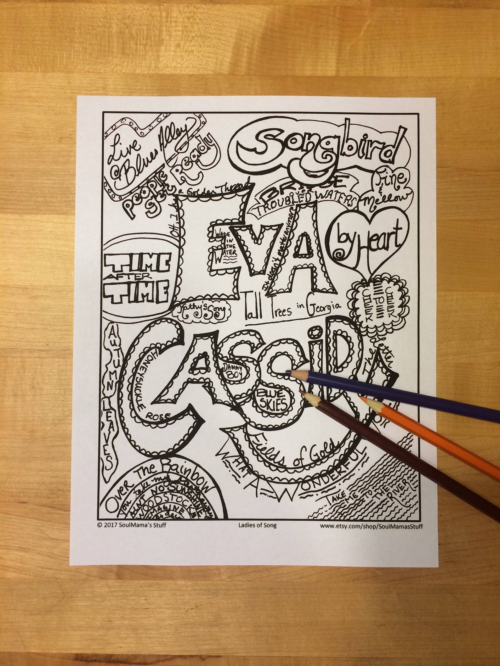 Eva Cassidy, Coloring Page, Ladies of Song, Digital Download, 8.5X11 ...