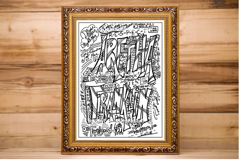 Aretha Franklin, Coloring Page, Ladies of Song, Digital Download ...