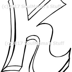 Blank Capital Letter K, Coloring Page, Digital Download, Printable ...