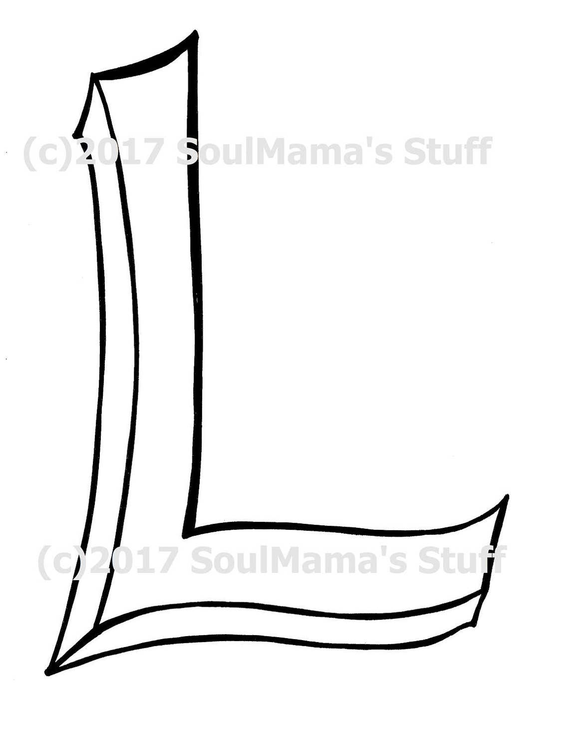 Blank Capital Letter L, Coloring Page, Digital Download, Printable ...