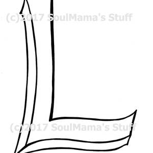 Blank Capital Letter L, Coloring Page, Digital Download, Printable ...
