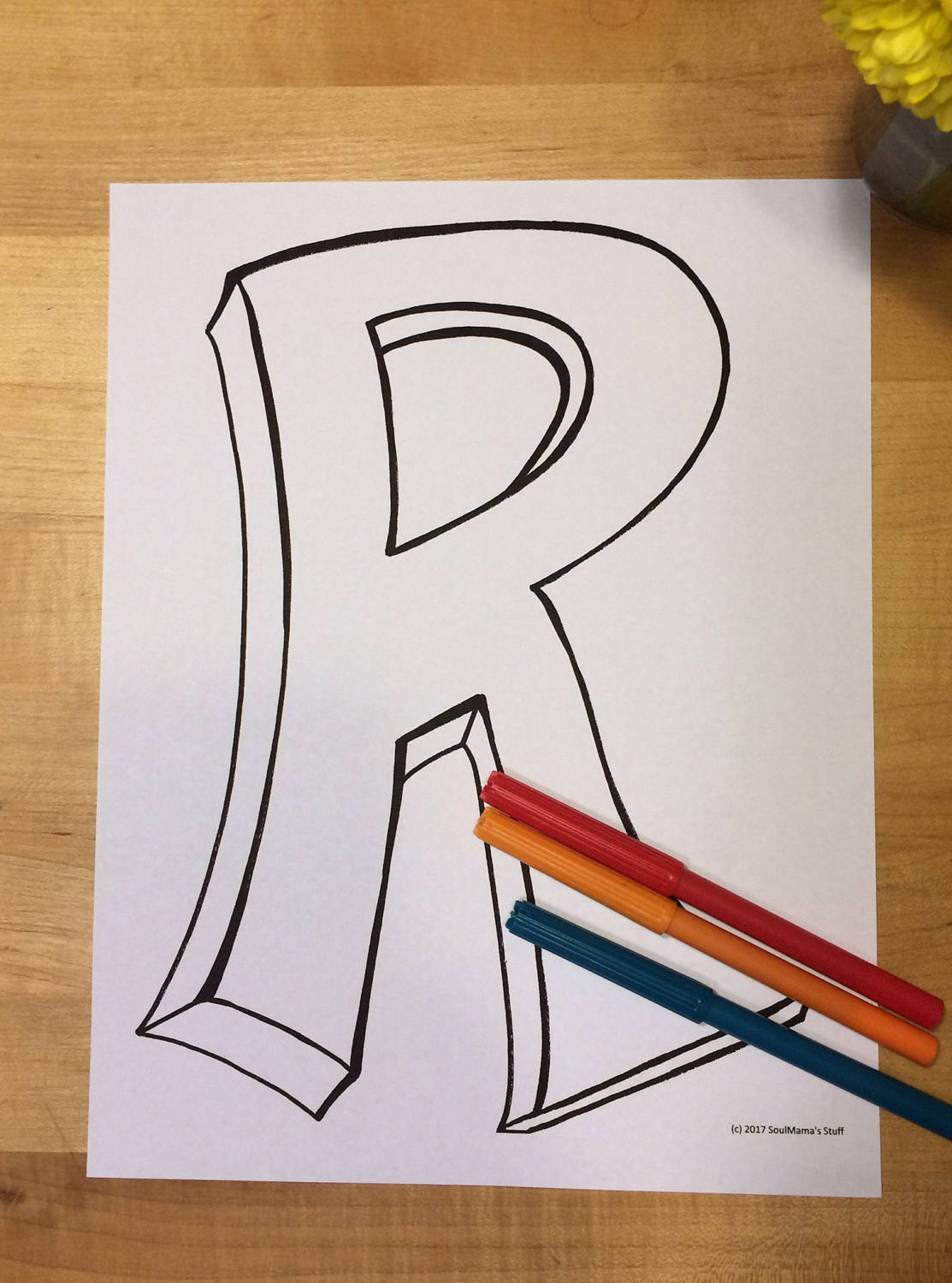 Blank Capital Letter R, Coloring Page, Digital Download, Printable ...