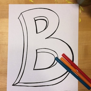 Blank Capital Letter B, Coloring Page, Digital Download, Printable ...