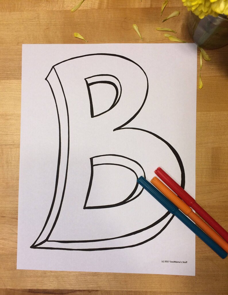 Blank Capital Letter B, Coloring Page, Digital Download, Printable ...