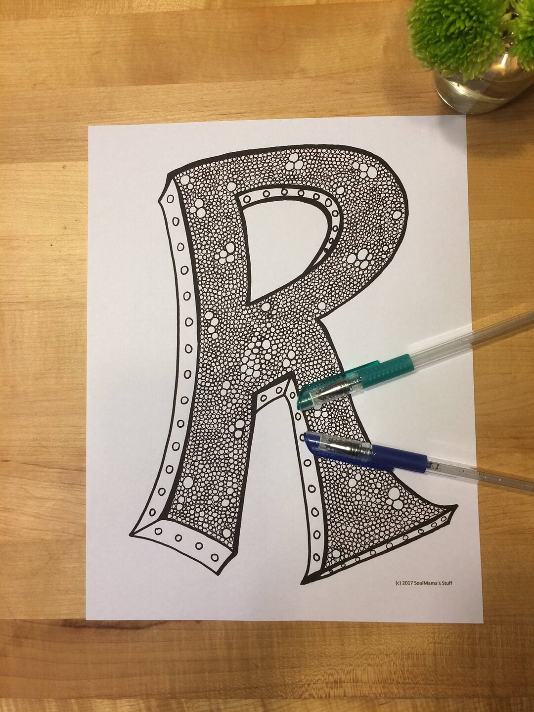 Tiny Bubbles Capital Letter R, Coloring Page, Digital Download ...