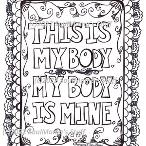This is My Body, My Body is Mine Coloring Page, Digital Download, PDF ...