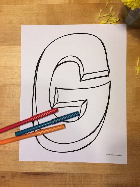 Blank Capital Letter G Coloring Page Digital Download | Etsy