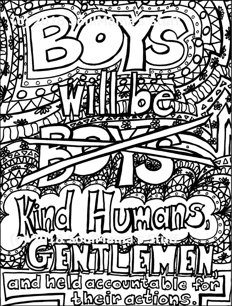Boys Will Be Kind Humans Gentlemen and Held Accountable... - Etsy