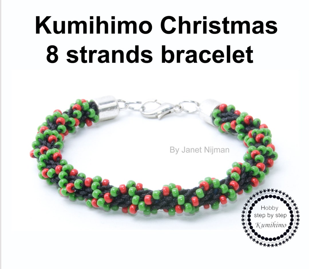 Kumihimo Pattern Tutorial 8 Strands Christmas Bracelet - Etsy