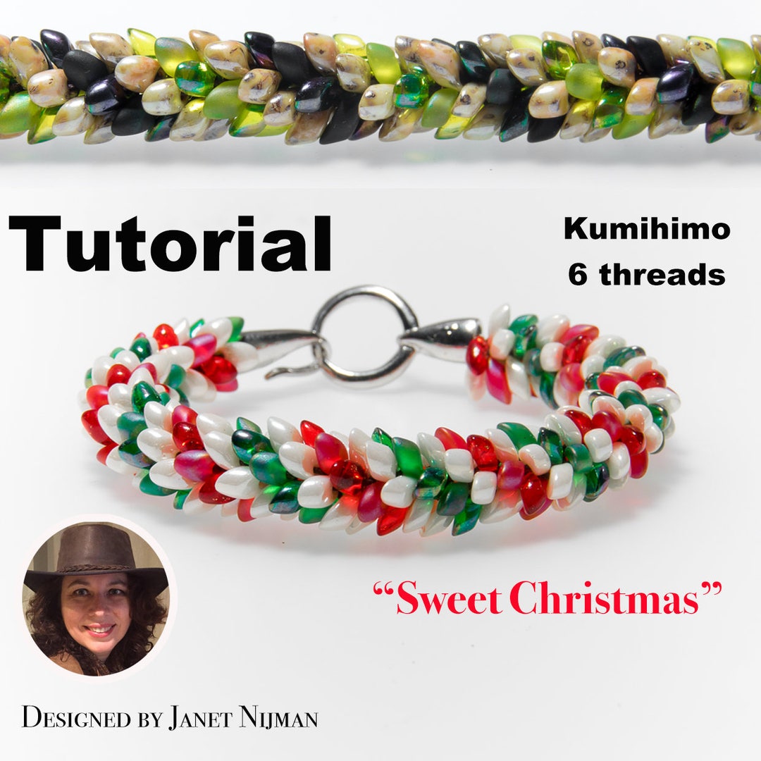 Kumihimo Pattern Tutorial 6 Threads Sweet Christmas Bracelet Kumihimo ...
