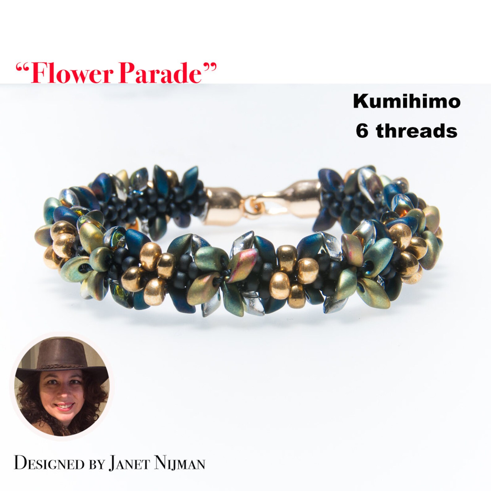 Kumihimo Pattern Tutorial 6 Threads Flower Parade Christmas Bracelet ...