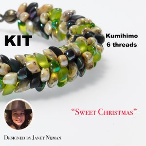 Kumihimo Kit Incl Pattern Tutorial 6 Threads Green Sweet Christmas ...