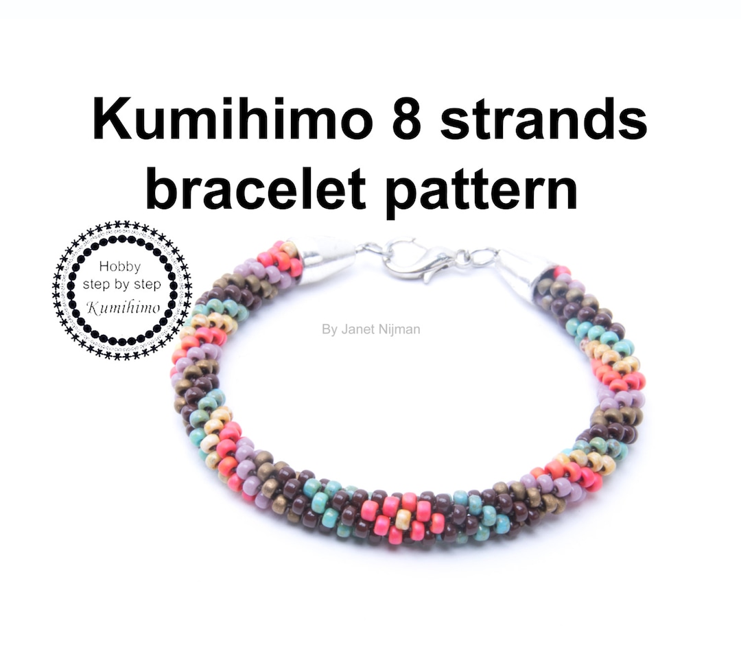 Kumihimo Pattern Tutorial 8 Strands Multicolors Bracelet Pattern PDF - Etsy