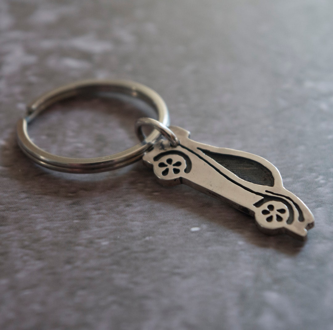Silver Car Keyfob With Stainless Steel Keyring - Etsy