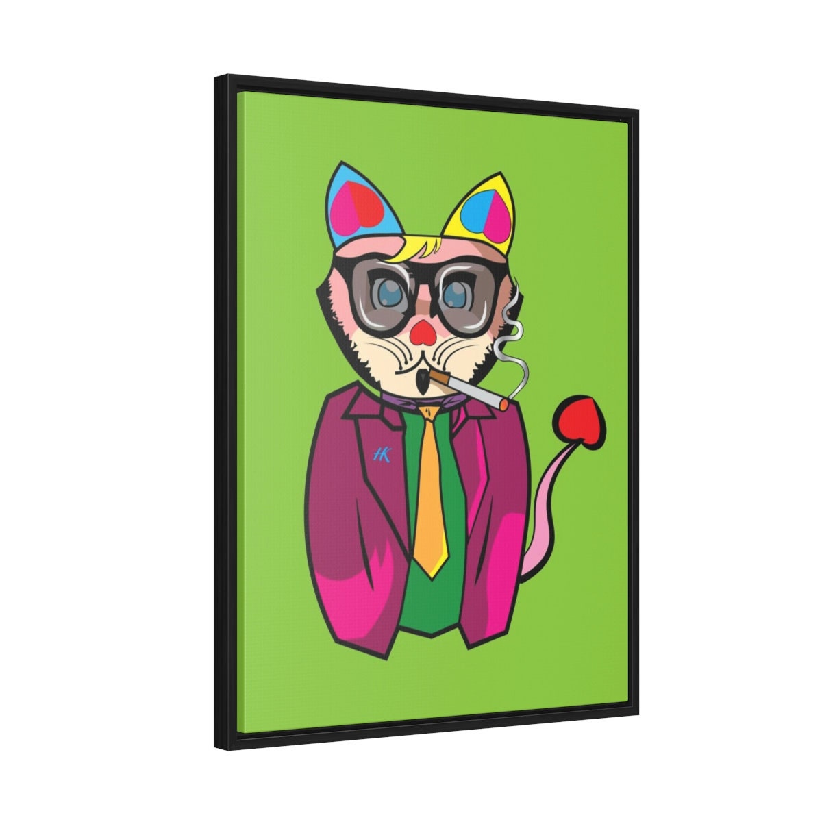 Modern Digital Art Gangsta Cat Wall Art Cat Pop Art Illustration Cat ...