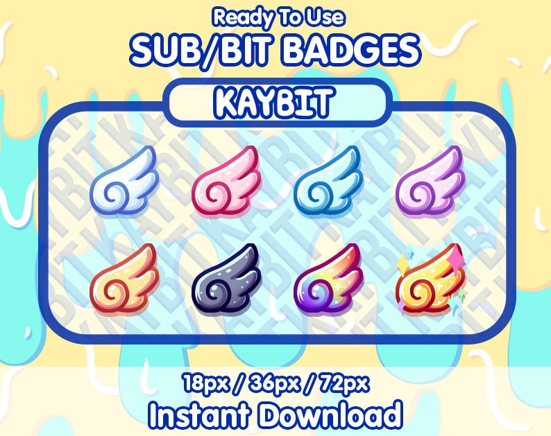 ANGEL WINGS Twitch Sub Badges Bit Badges Streamer Emotes - Etsy