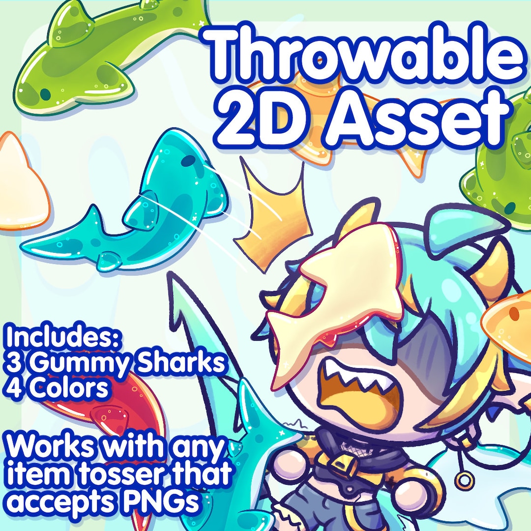 Throwable 2D Items - Gummy Sharks - Etsy