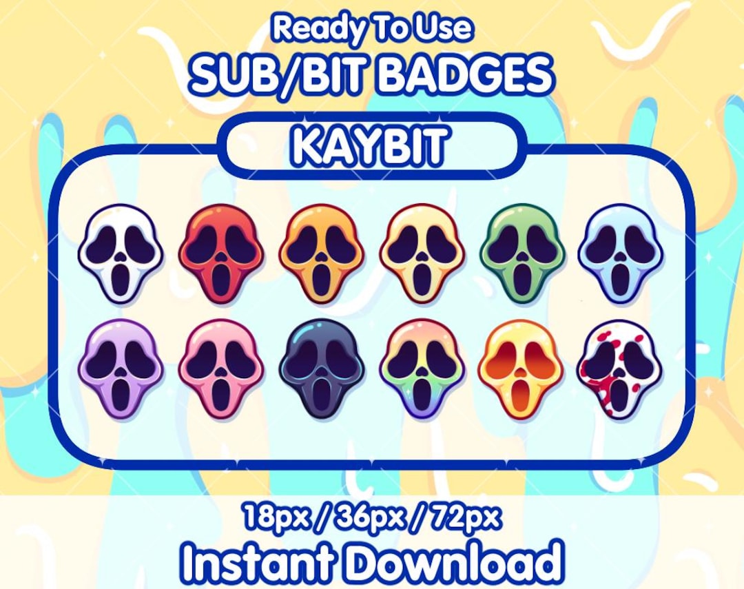 HORROR MASK Twitch Sub Badges | Bit Badges | Channel Point Icons | Sub ...