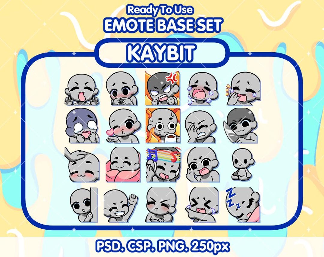 20 DIY Cute Emote Bases for Twitch, Youtube or Discord | Emote Base ...