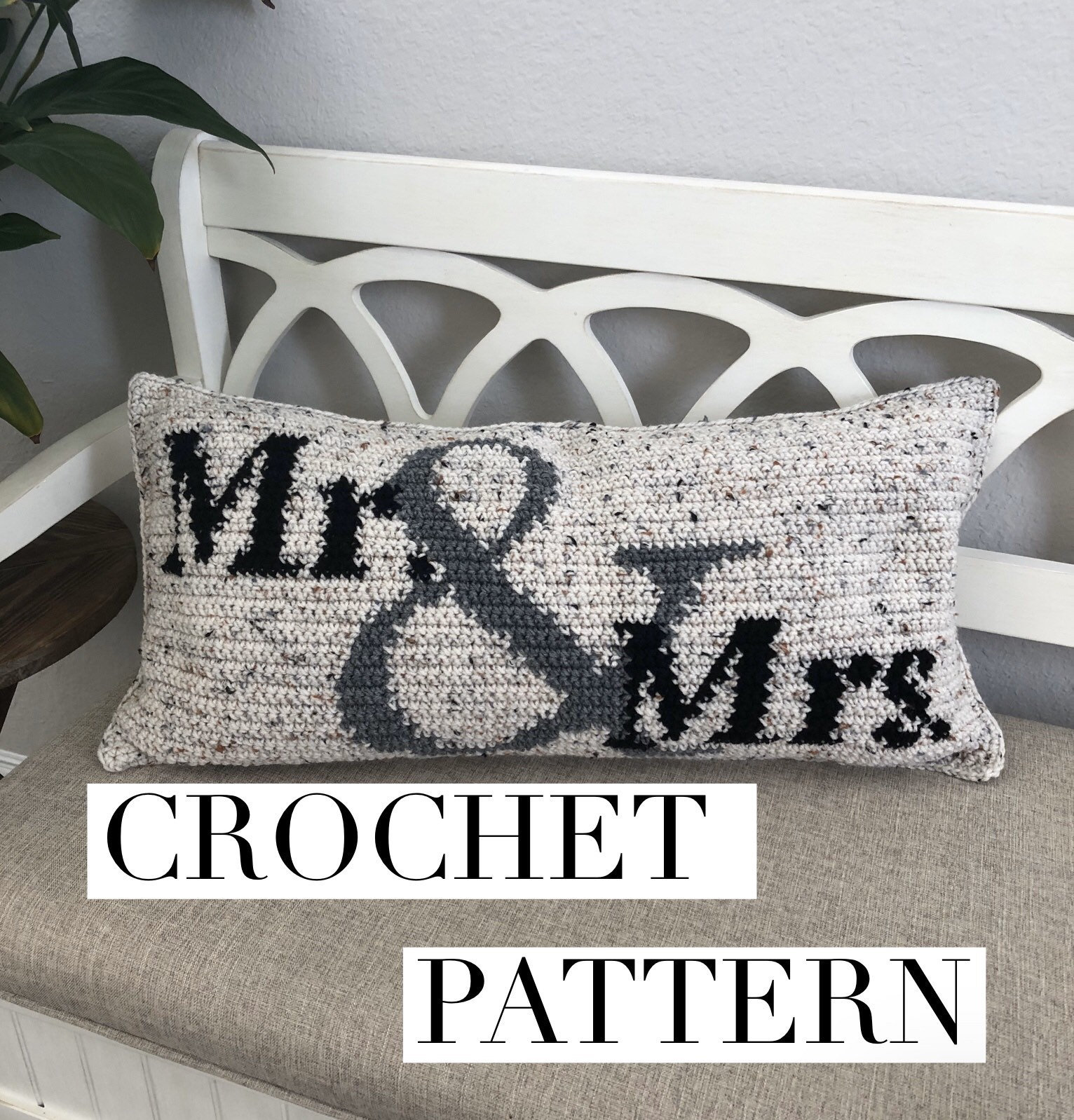 Mr. and Mrs. Crochet Pillow Pattern - Etsy