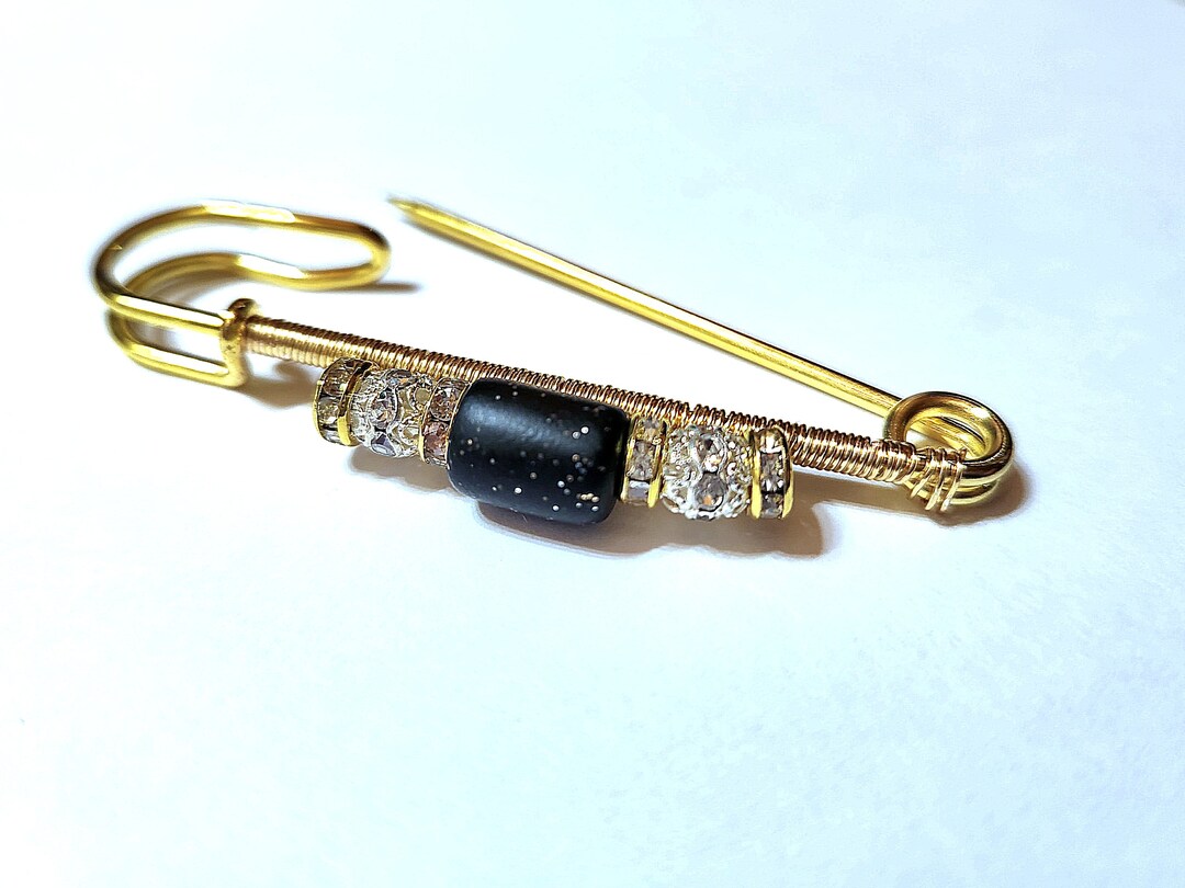 Black and Gold Stock Pin - Etsy