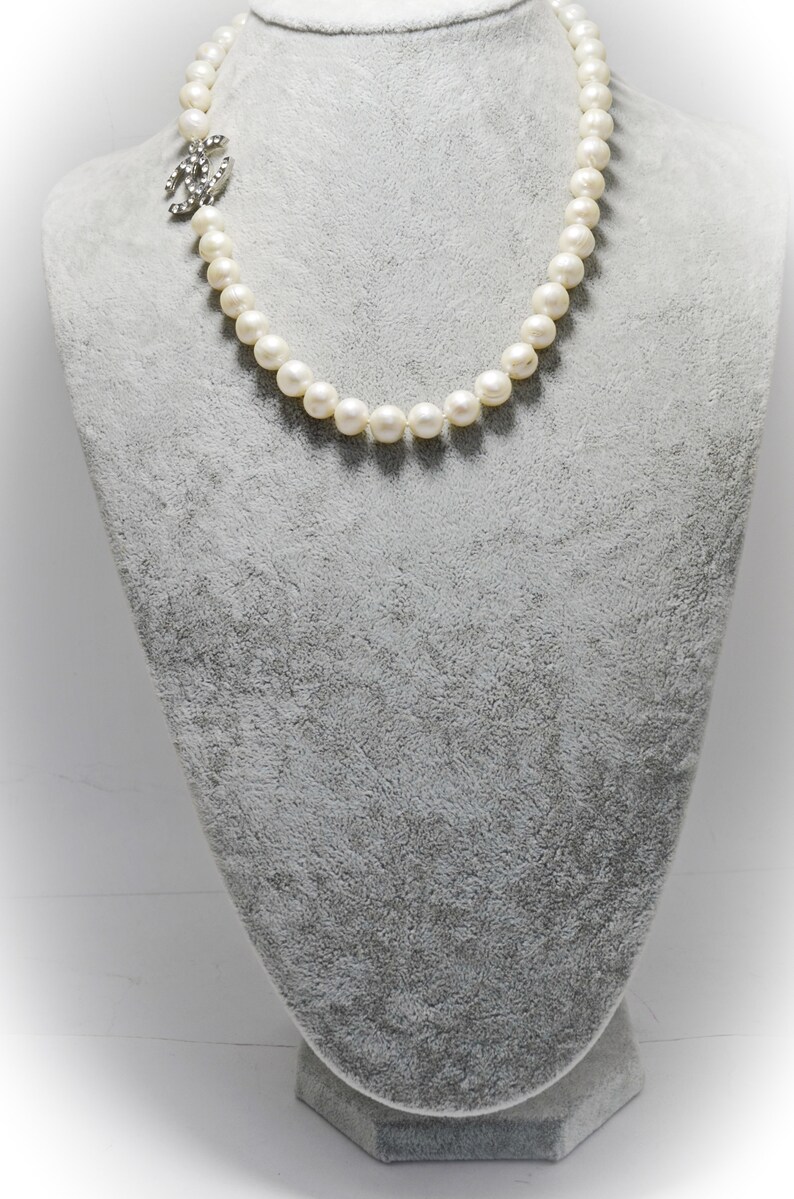 White Freshwater Pearl Necklace Beaded Natural Pearl And Etsy