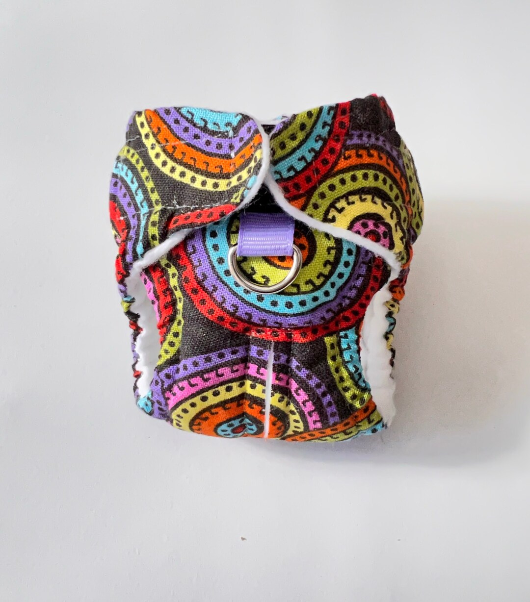 Rainbow Circles Marmoset Diaper - Etsy