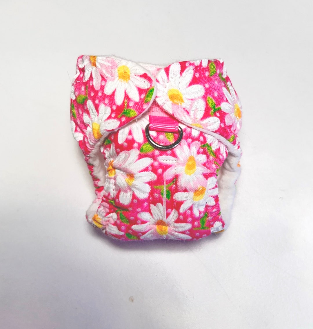Pink Daisy Marmoset Diaper - Etsy