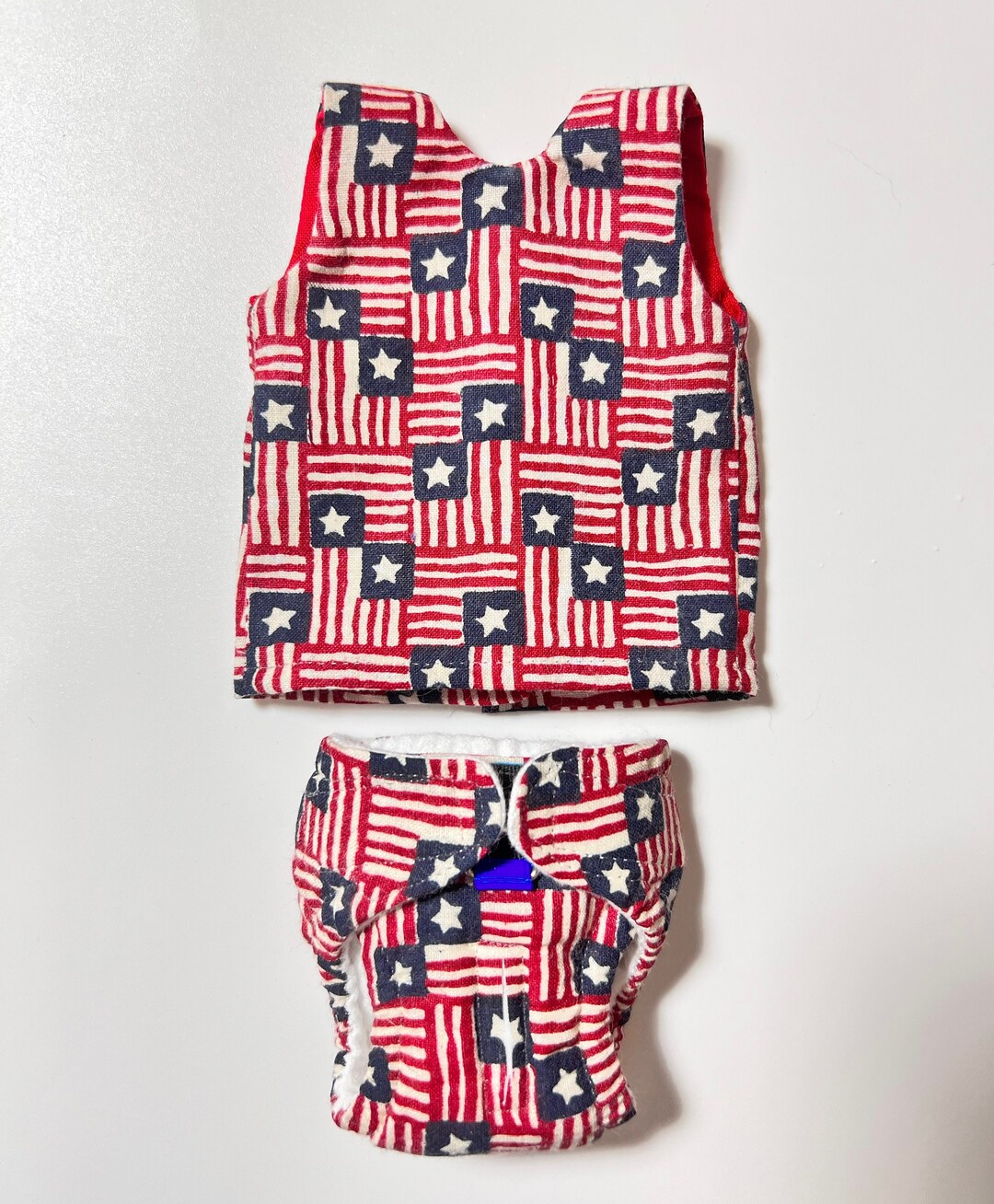 CAPUCHIN DIAPER SET in Patriotic - Etsy