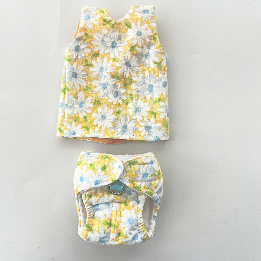 CAPUCHIN DIAPER SET in Yellow Daisies - Etsy