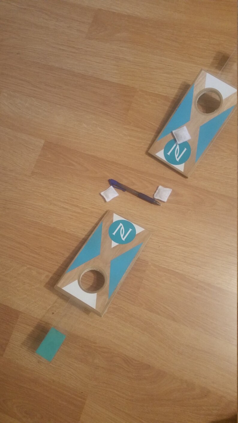 Mini Tabletop Cornhole Game With a Flipper Instead of Throwing - Etsy
