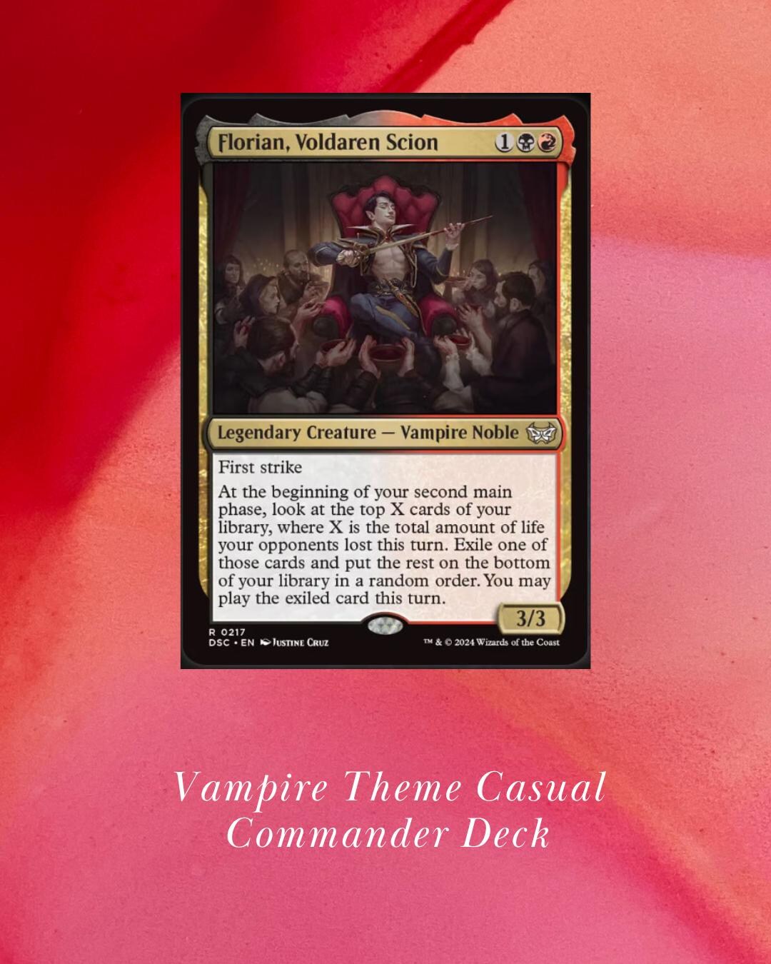 Vampire Commander Deck Magic the Gathering Red Black Florian, Voldaren ...
