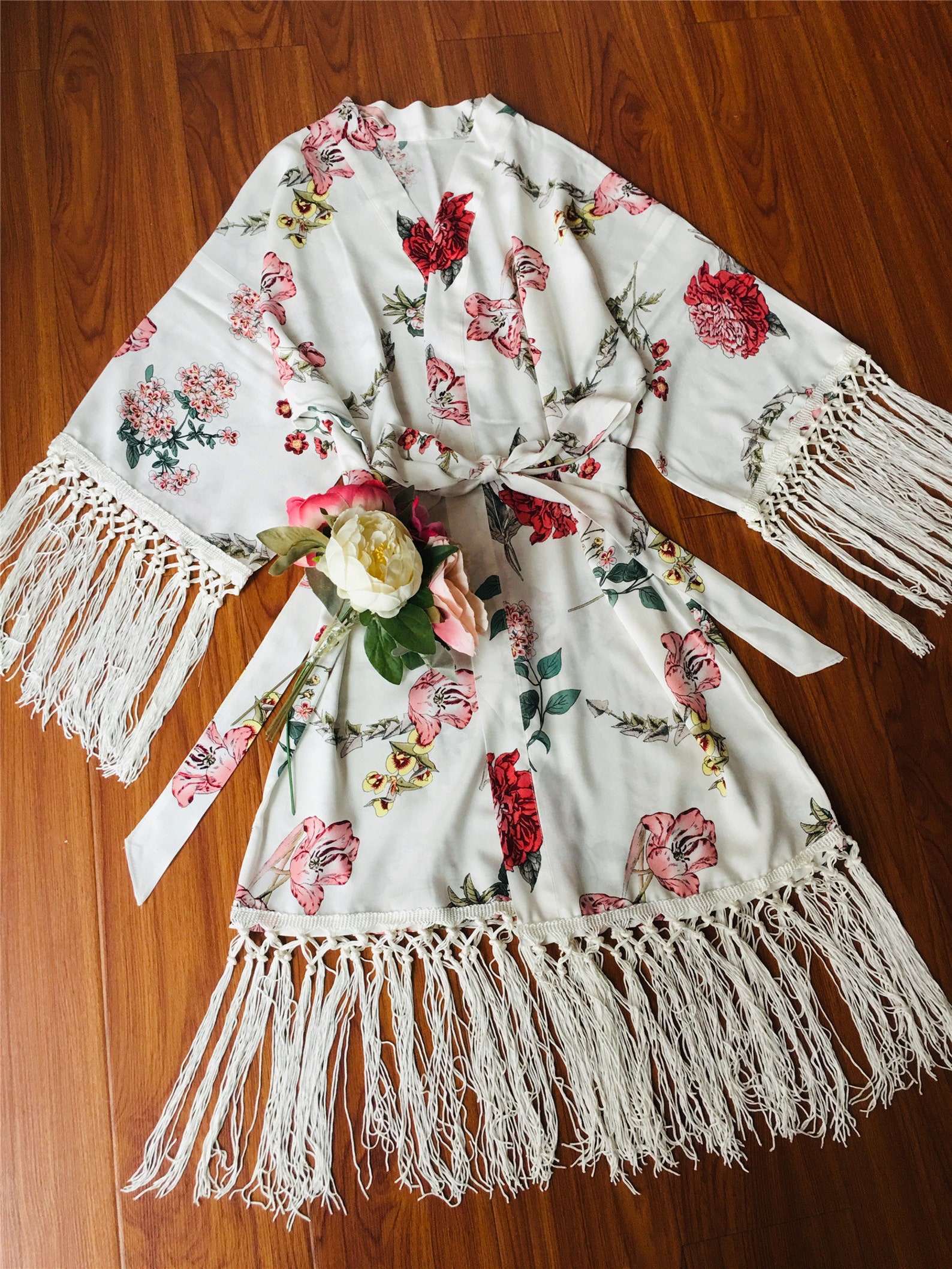 Bride Bridesmaid Robes-Tassel Fringe Boho Robe-Wedding party | Etsy